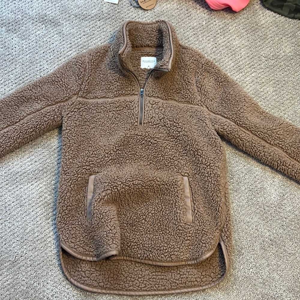 Abercrombie Half Zip Sherpa - Gem